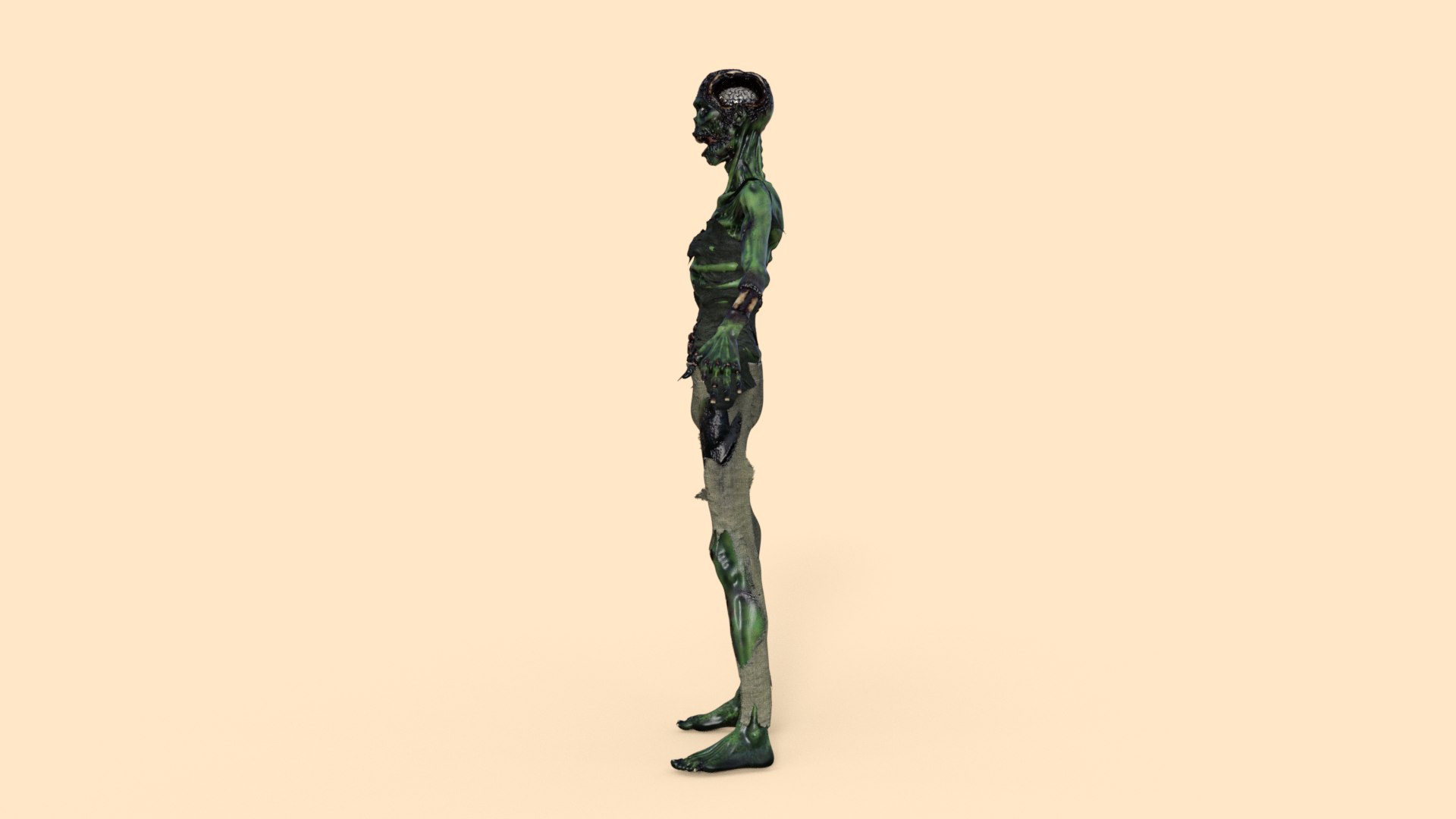 Scary Zombie Skeleton Rigged 3D Model - TurboSquid 1983435