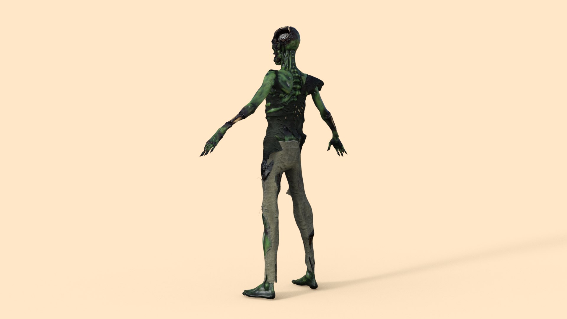 Scary Zombie Skeleton Rigged 3D Model - TurboSquid 1983435