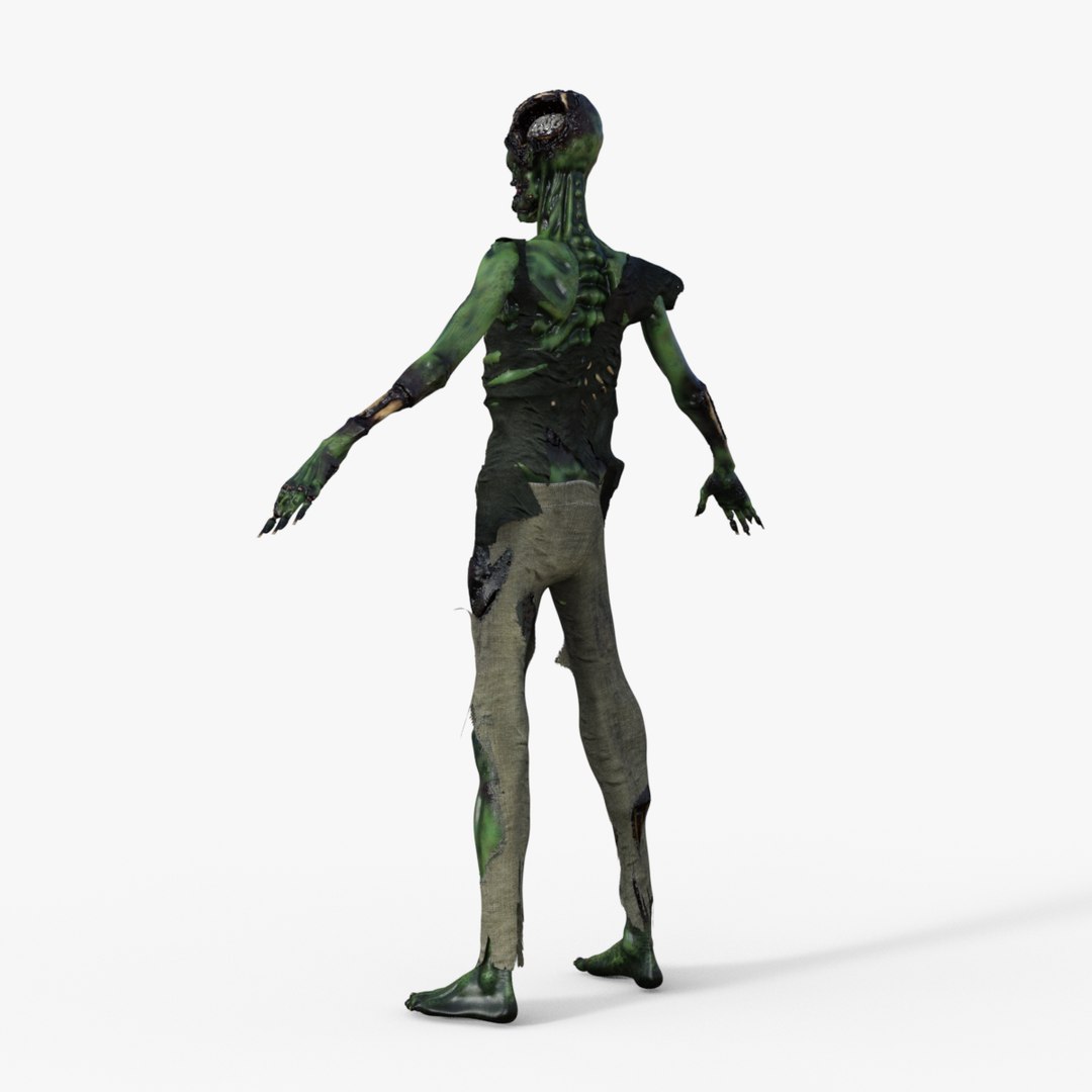 Scary Zombie Skeleton Rigged 3D Model - TurboSquid 1983435