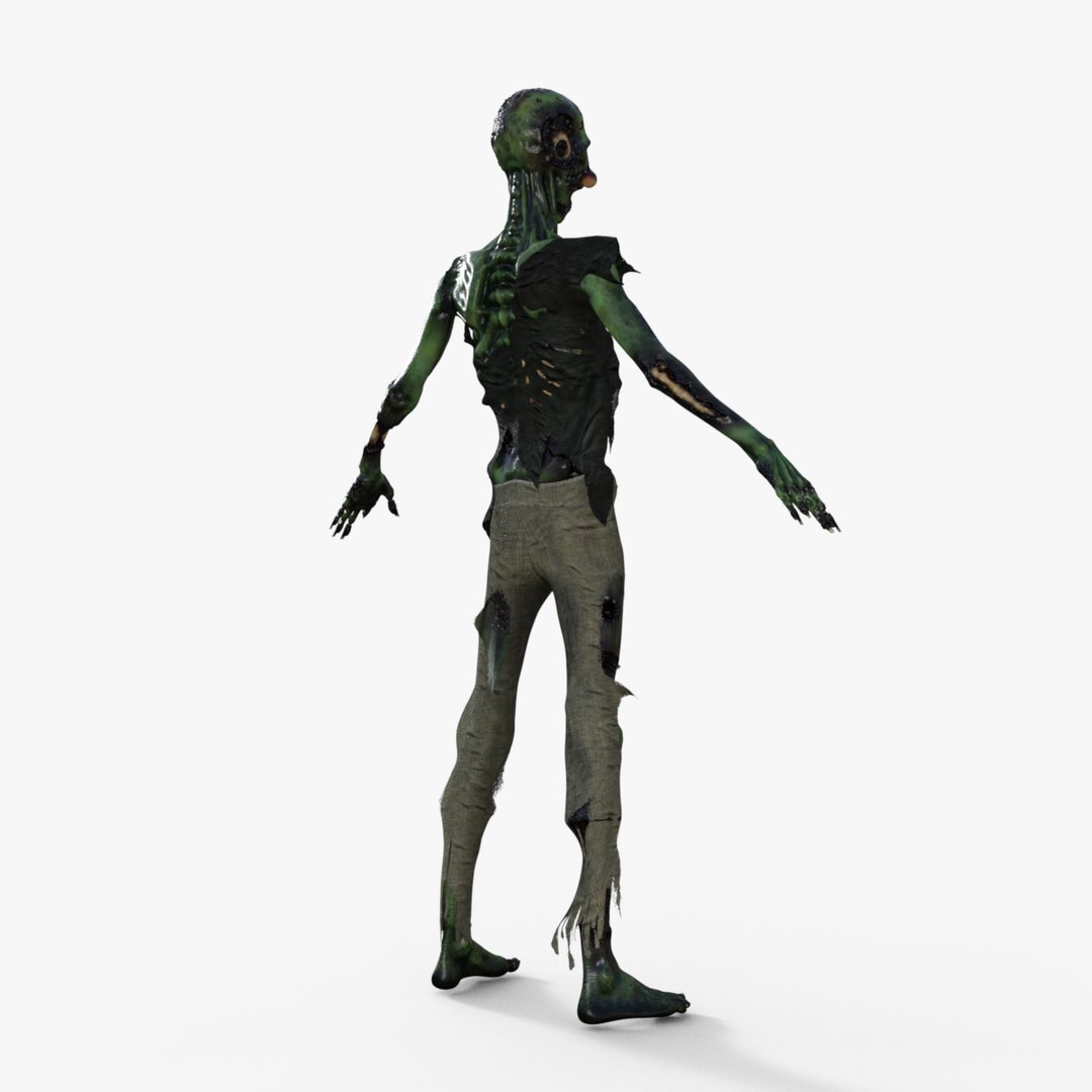 Scary Zombie Skeleton Rigged 3D Model - TurboSquid 1983435