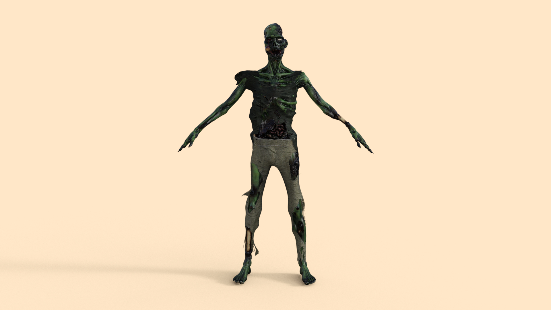 Scary Zombie Skeleton Rigged 3D model - TurboSquid 1983435