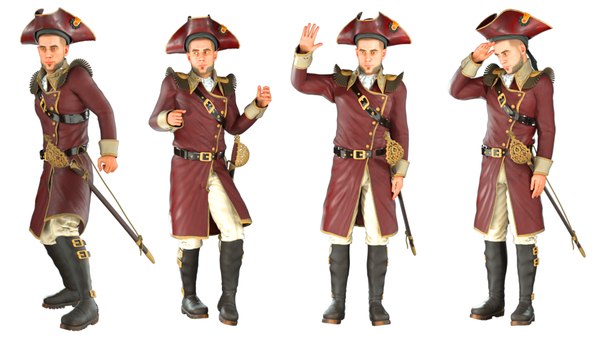 modelo 3d Modelo 3D de personaje de soldado Napoleón aparejado realista ...