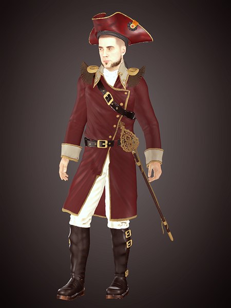 modelo 3d Modelo 3D de personaje de soldado Napoleón aparejado realista ...