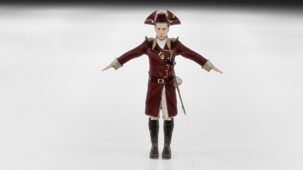 modelo 3d Modelo 3D de personaje de soldado Napoleón aparejado realista ...