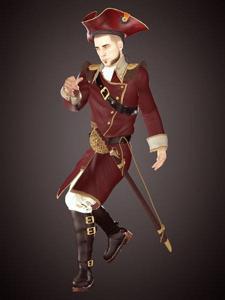 modelo 3d Modelo 3D de personaje de soldado Napoleón aparejado realista ...