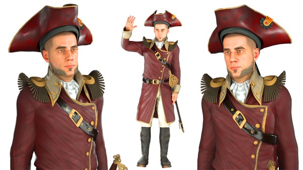 modelo 3d Modelo 3D de personaje de soldado Napoleón aparejado realista ...