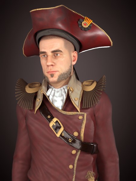 modelo 3d Modelo 3D de personaje de soldado Napoleón aparejado realista ...