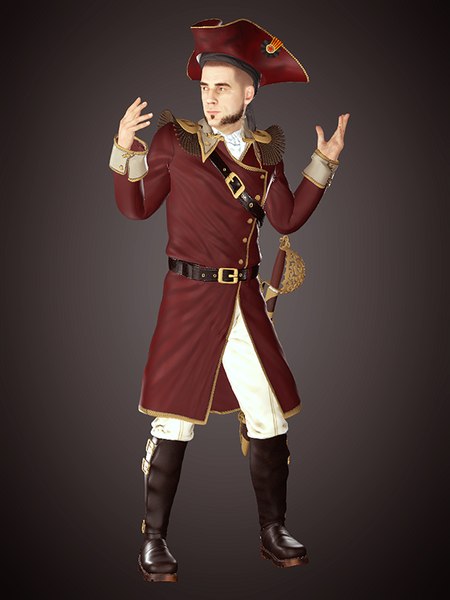 modelo 3d Modelo 3D de personaje de soldado Napoleón aparejado realista ...