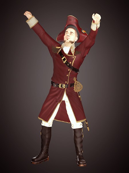 modelo 3d Modelo 3D de personaje de soldado Napoleón aparejado realista ...