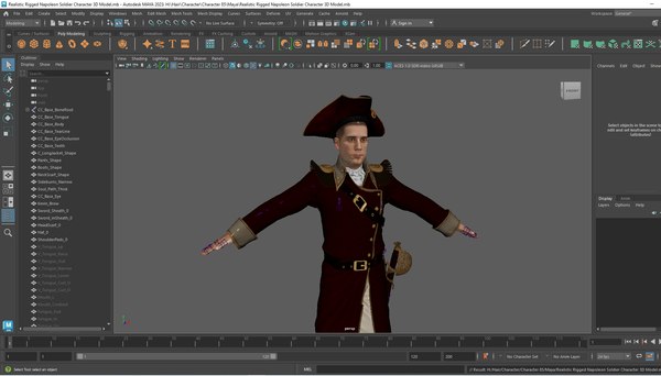 modelo 3d Modelo 3D de personaje de soldado Napoleón aparejado realista ...