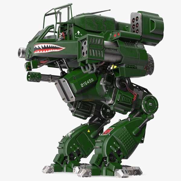 modelo 3d Fantástico Robot de Combate Verde Oscuro con Piloto ...