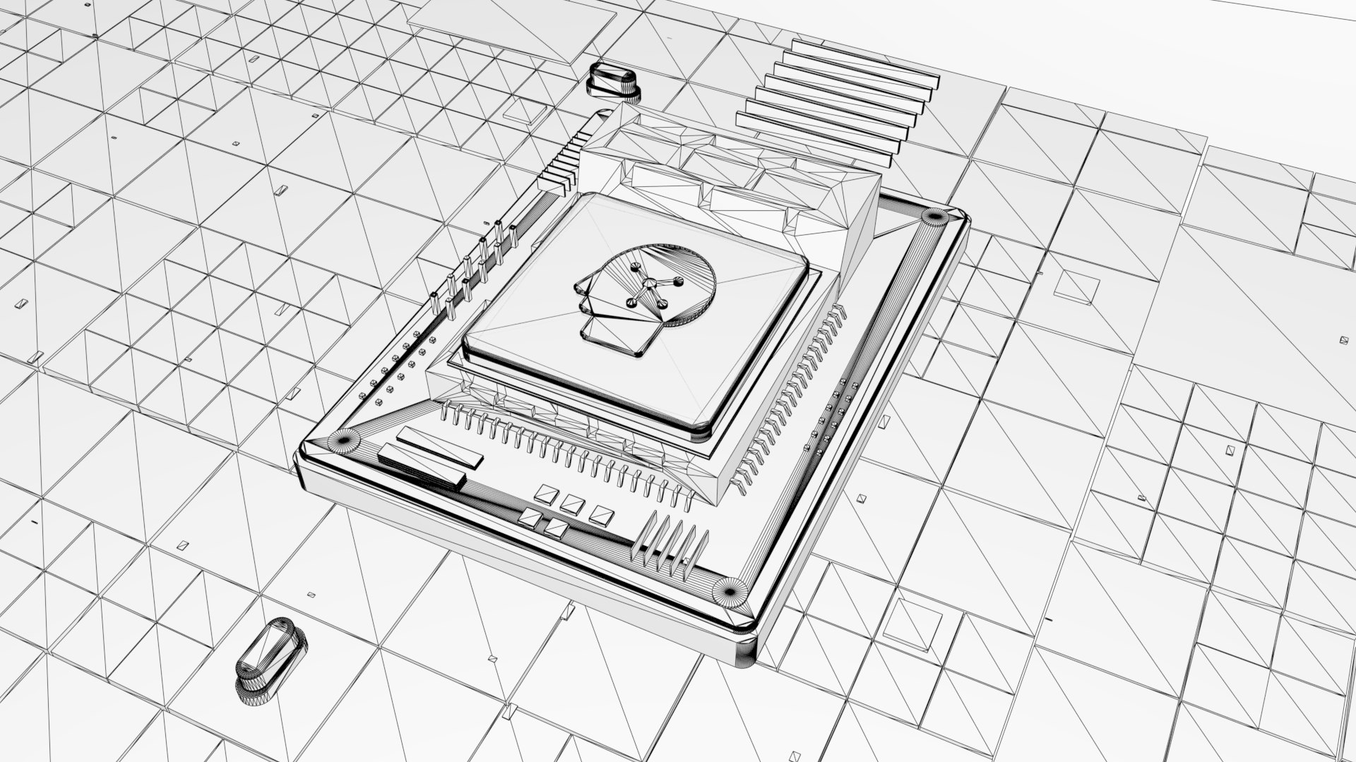 C4D Octane CPU Chip Core Capacitance Scifi Circuit Board 6 3D Model ...