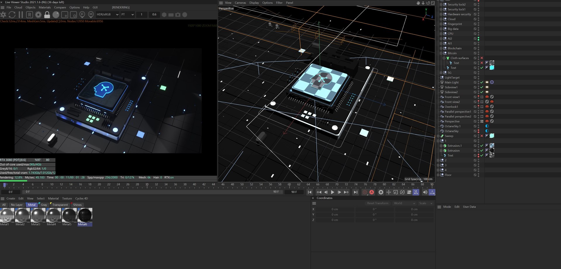 C4D Octane CPU Chip Core Capacitance Scifi Circuit Board 6 3D Model - TurboSquid 2140865