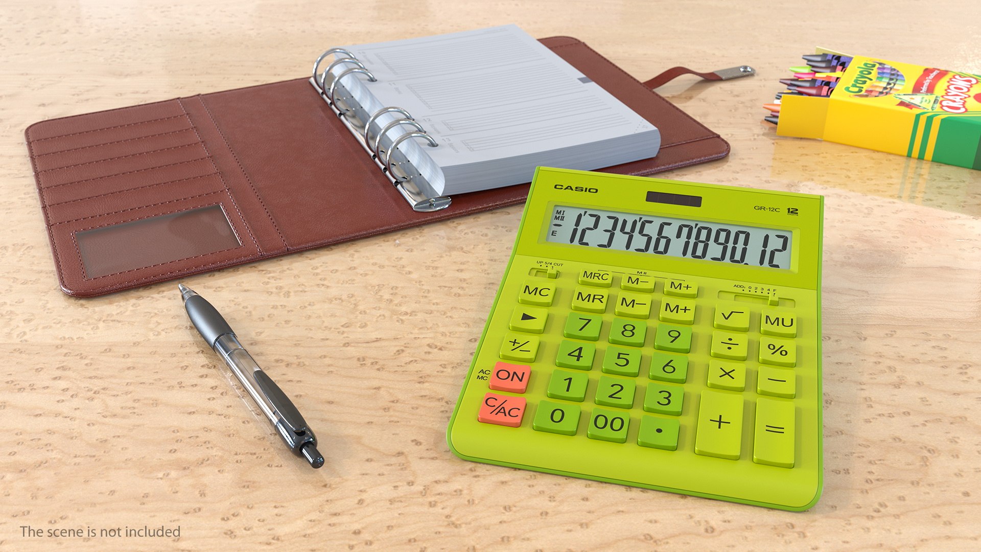 3D Model Casio Gr-12c Yellow Calculator - TurboSquid 1467451