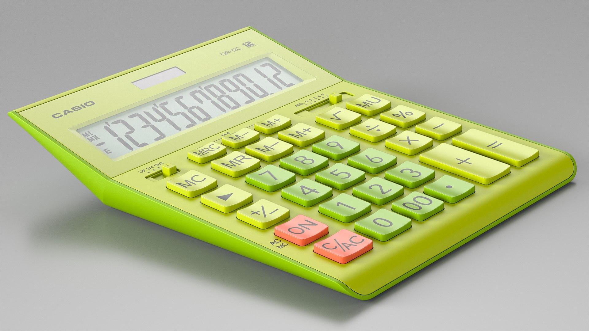3D Model Casio Gr-12c Yellow Calculator - TurboSquid 1467451