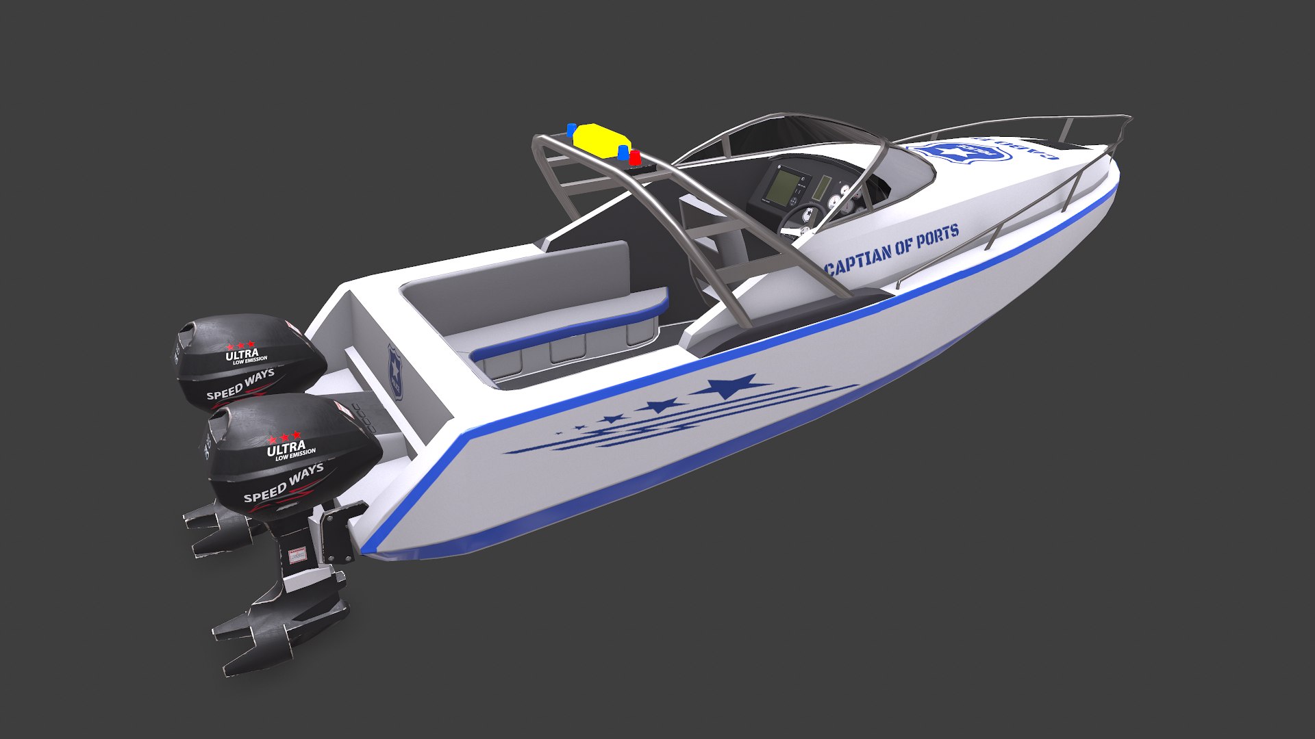 Speedboat Low-poly PBR 3D model - TurboSquid 2113130