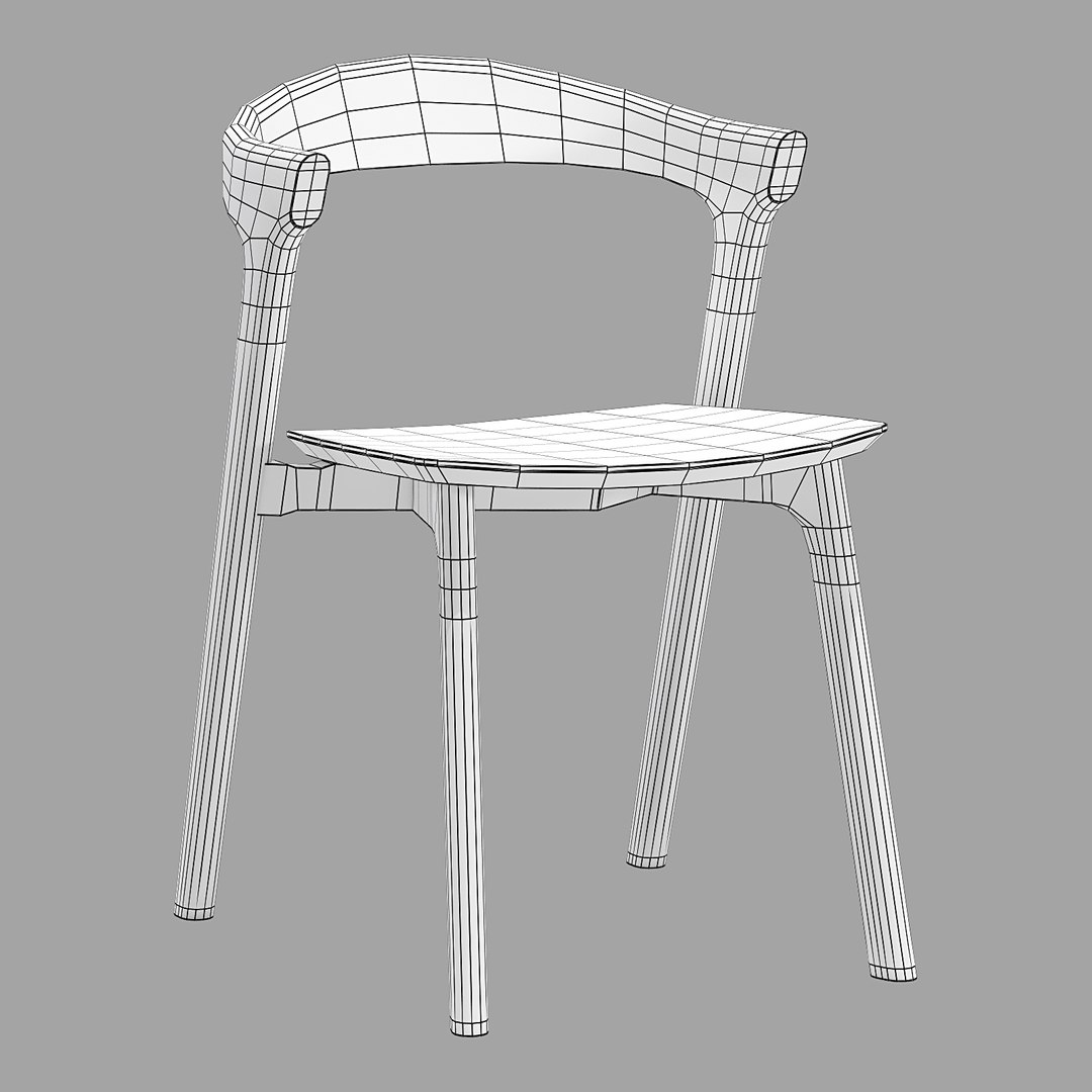 Ethnicraft Diding Set Elements Dining Table-bok Chair 3D Model ...