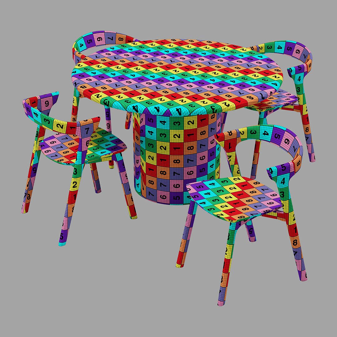 Ethnicraft Diding Set Elements Dining Table-bok Chair 3D Model ...