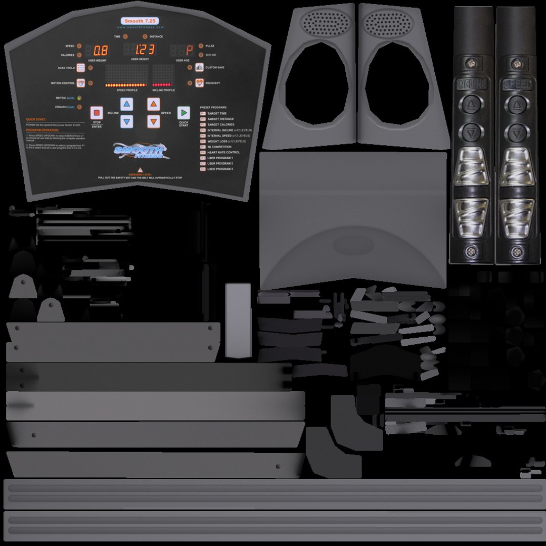 3d model treadmill low-poly