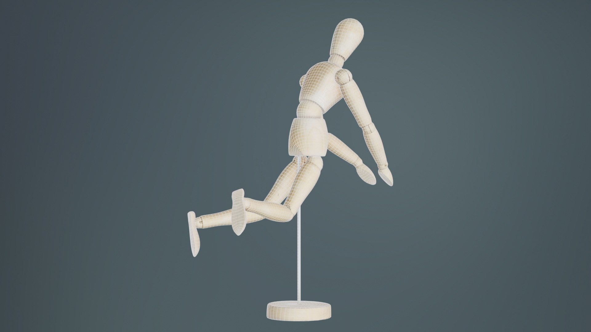 3D Wooden Mannequin Pose 14 Remastered - TurboSquid 2363588