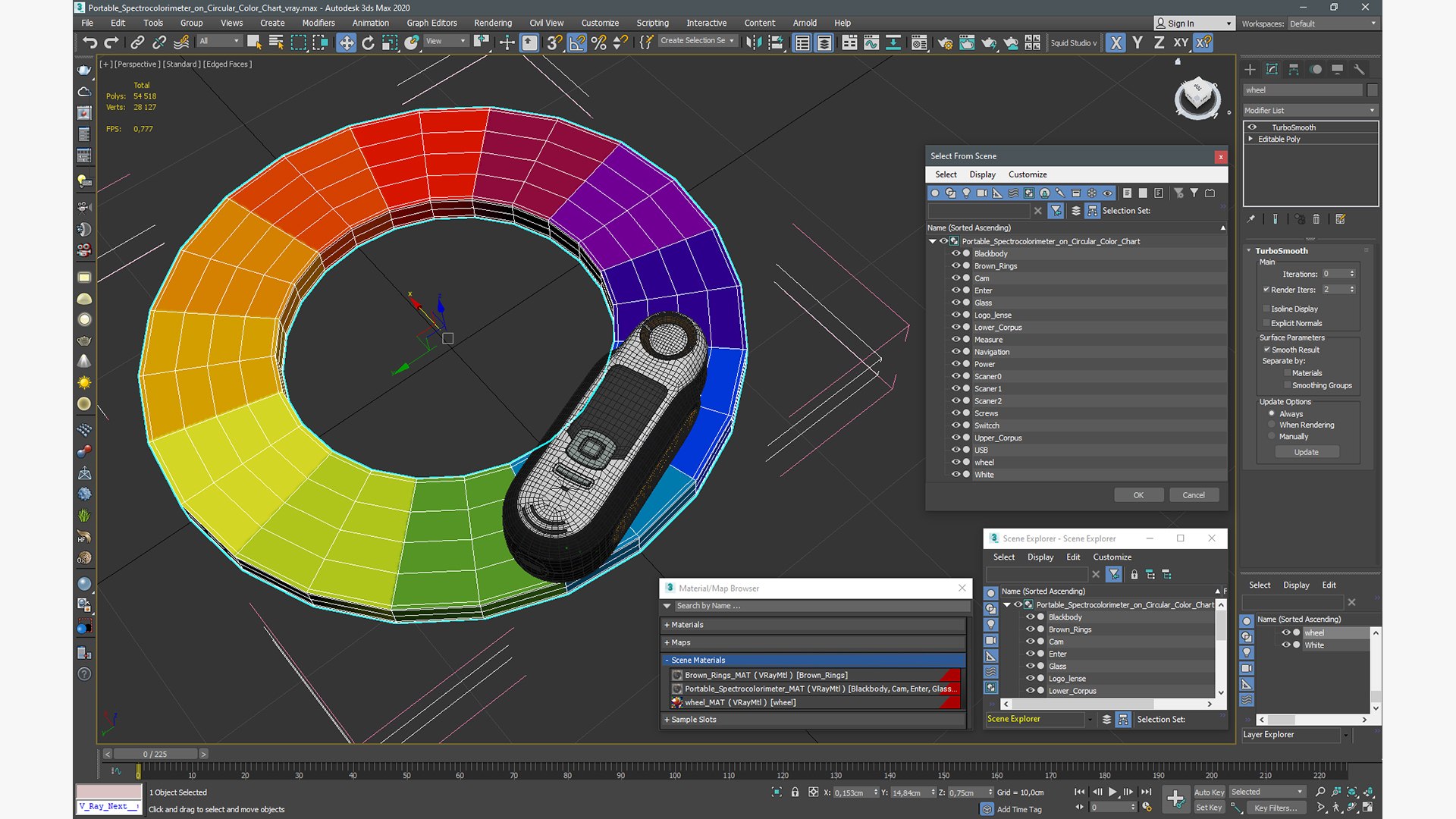 Portable Spectrocolorimeter On Circular Color Chart 3D - TurboSquid 2415924