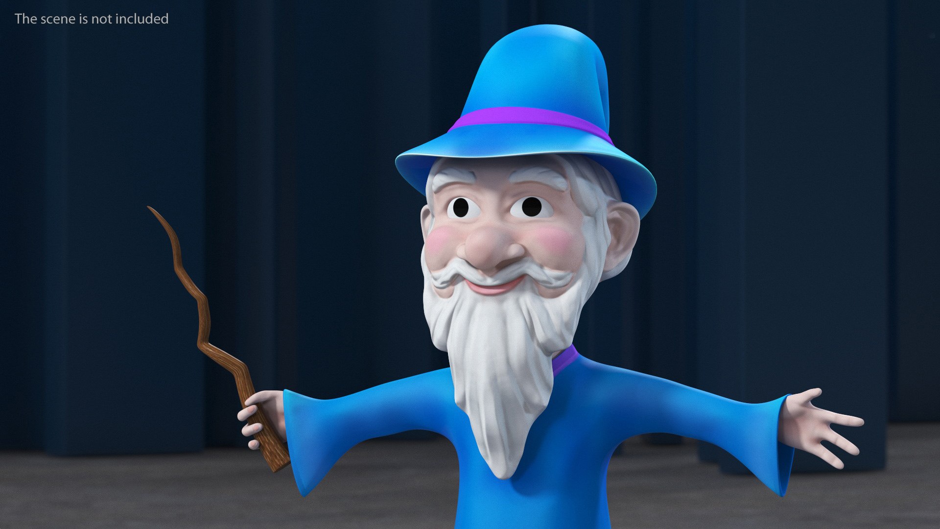 Old Wizard Cartoon Character Rigged 3D Model - TurboSquid 2130174