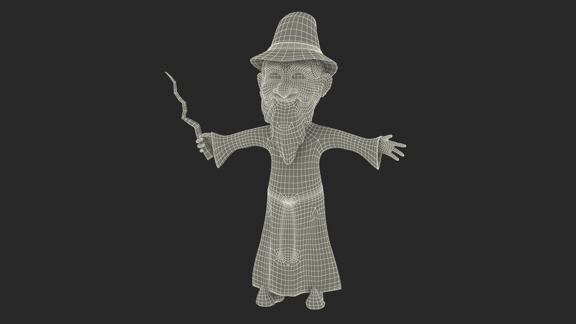 Old Wizard Cartoon Character Rigged 3D Model - TurboSquid 2130174