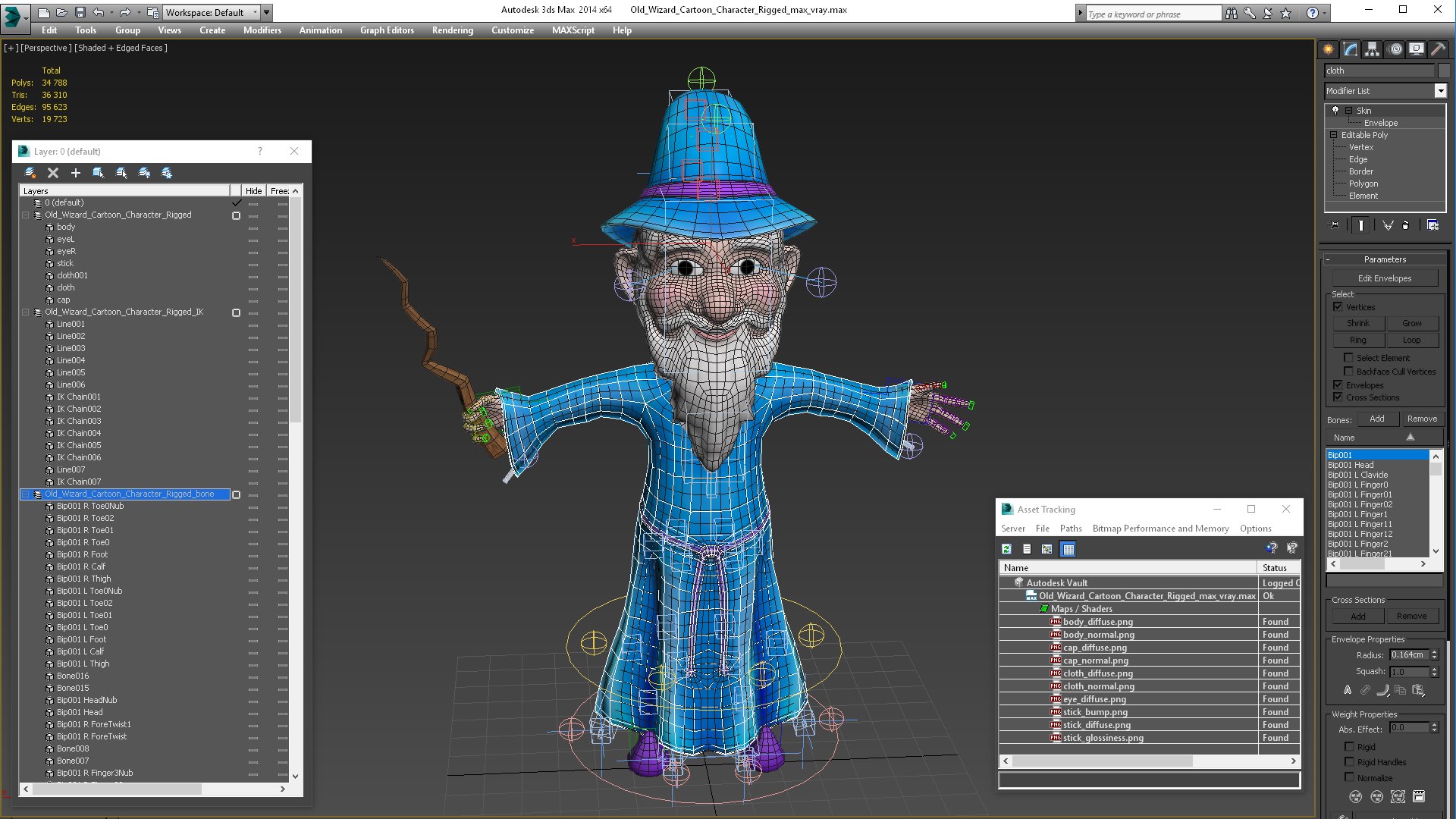 Old Wizard Cartoon Character Rigged 3D model - TurboSquid 2130174