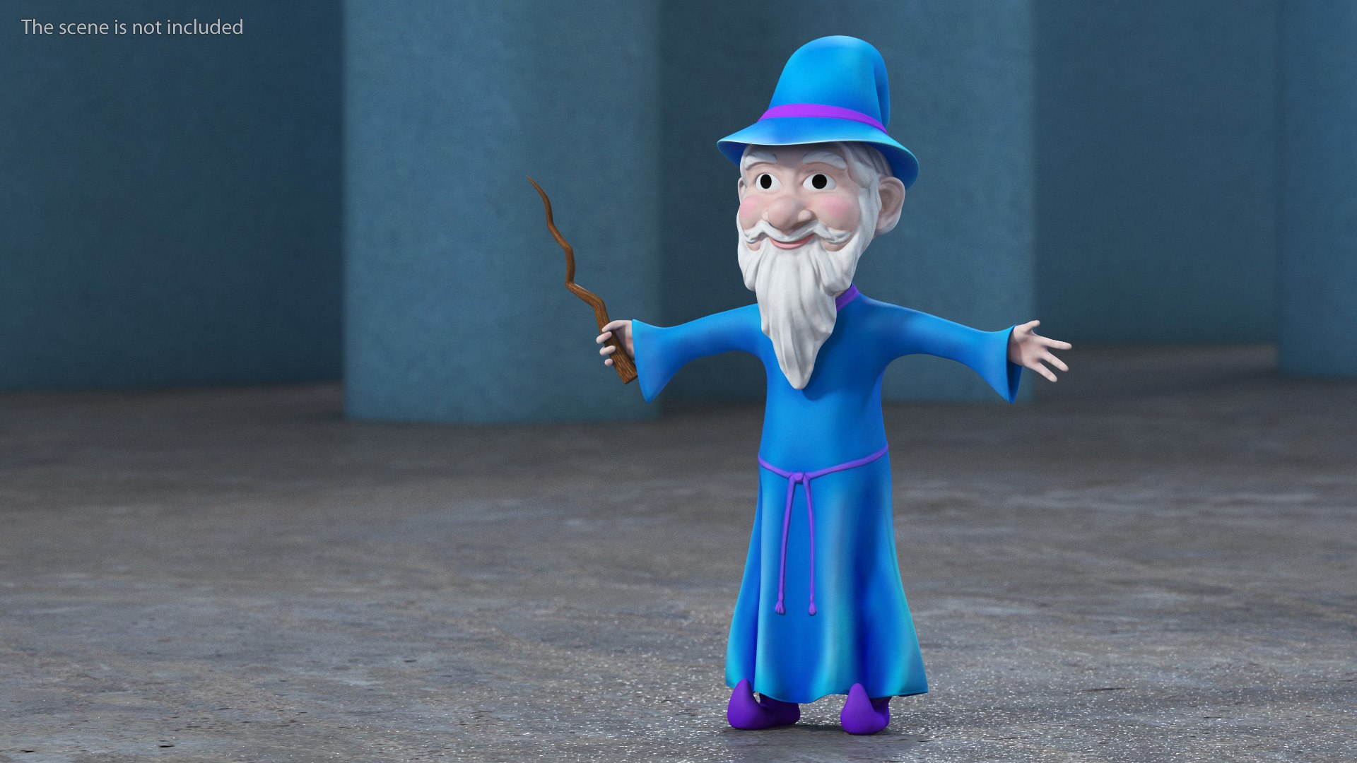 Old Wizard Cartoon Character Rigged 3D Model - TurboSquid 2130174