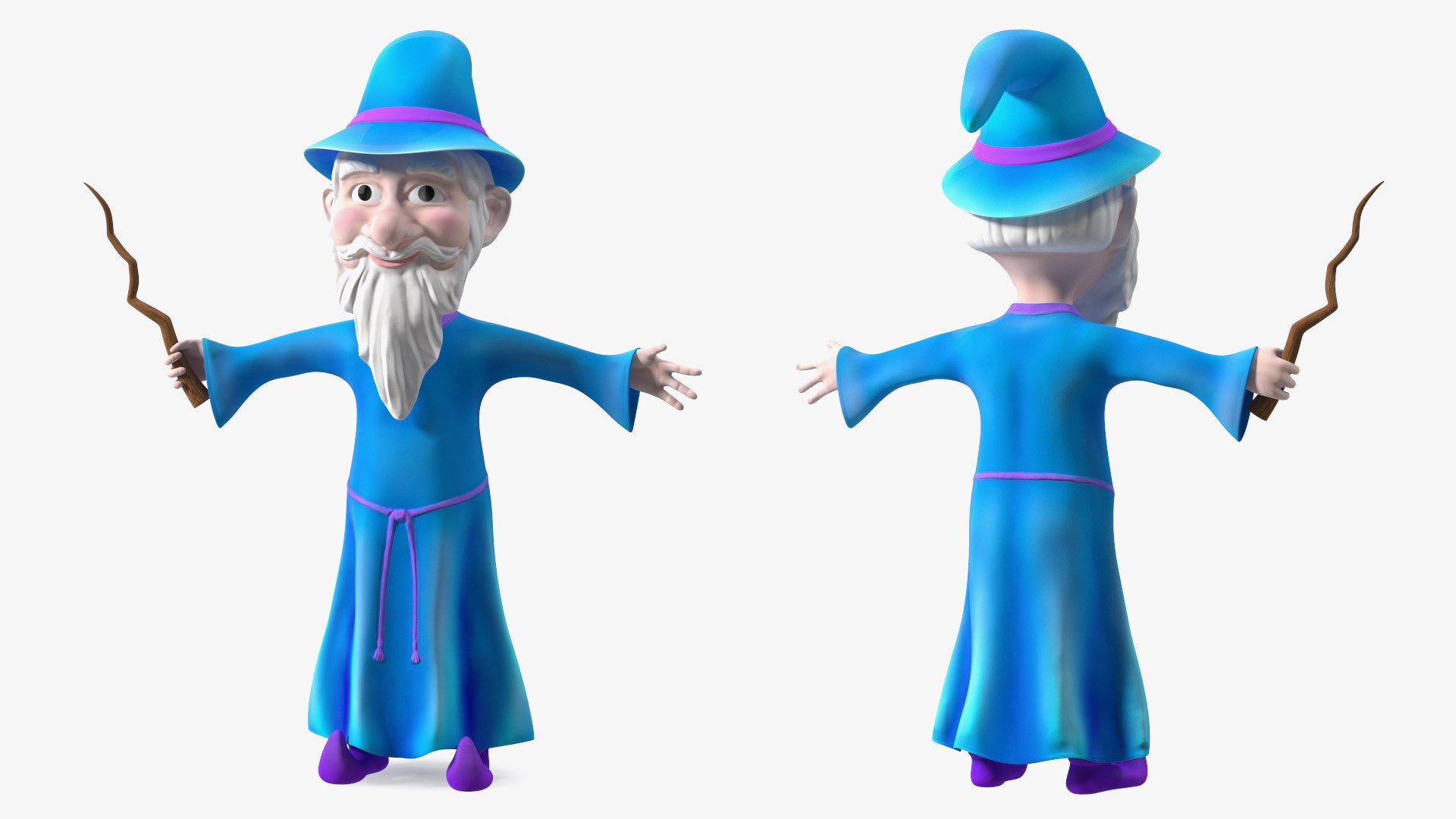 Old Wizard Cartoon Character Rigged 3D Model - TurboSquid 2130174