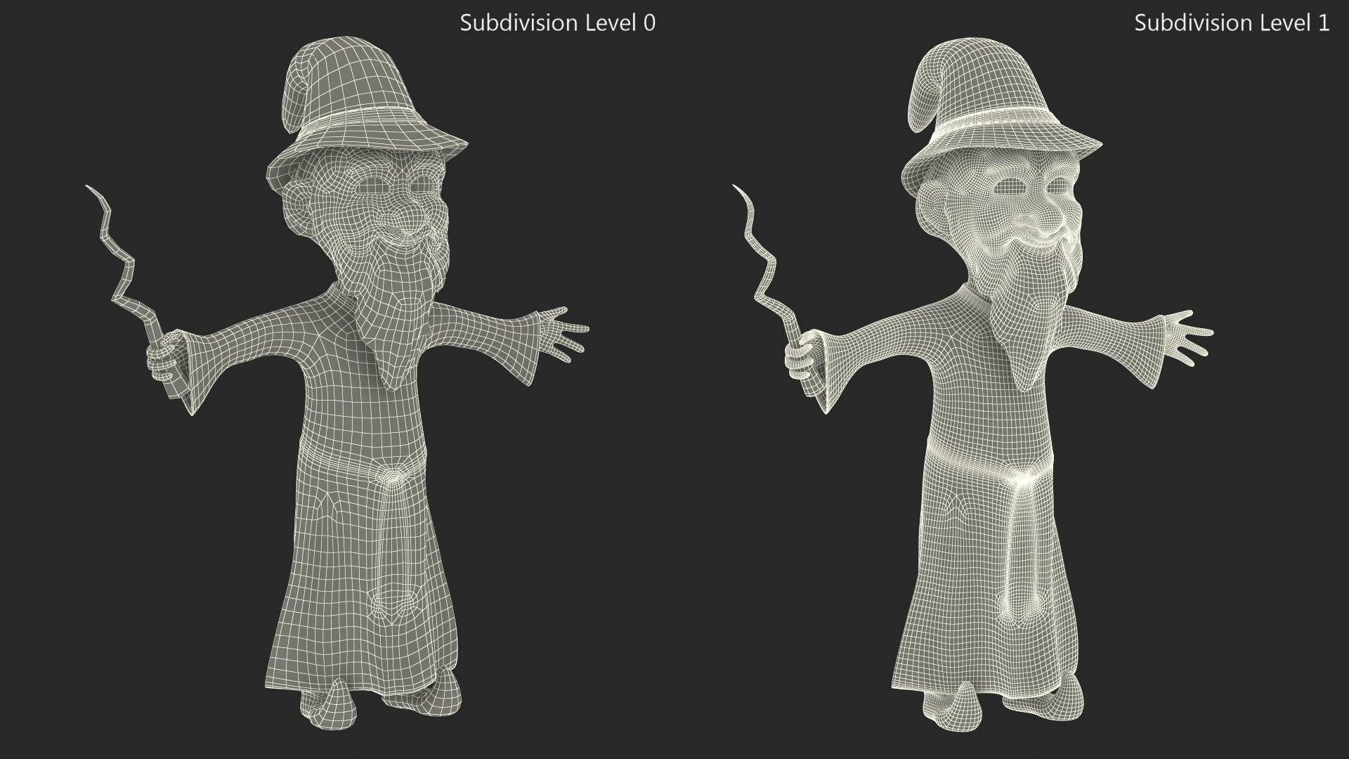 Old Wizard Cartoon Character Rigged 3D model - TurboSquid 2130174