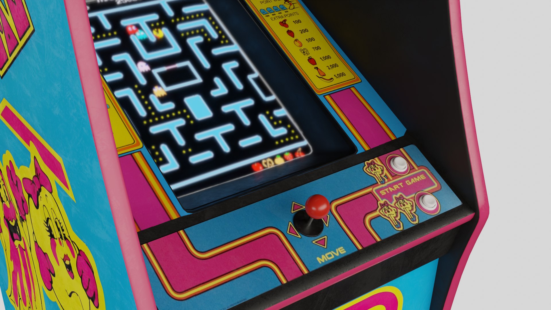 Ms Pac-Man Arcade Cabinet Retro 3D Model - TurboSquid 2427989