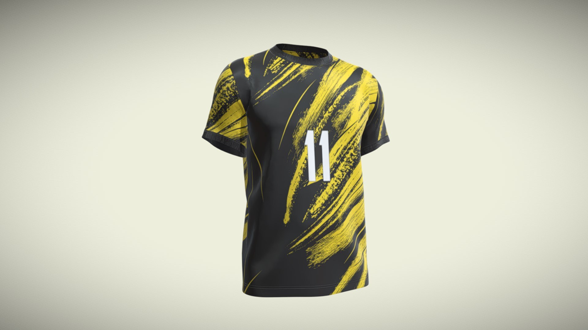 Soccer Golden Yellow With Black Jersey Player-11 In Low Poly 3D Model ...