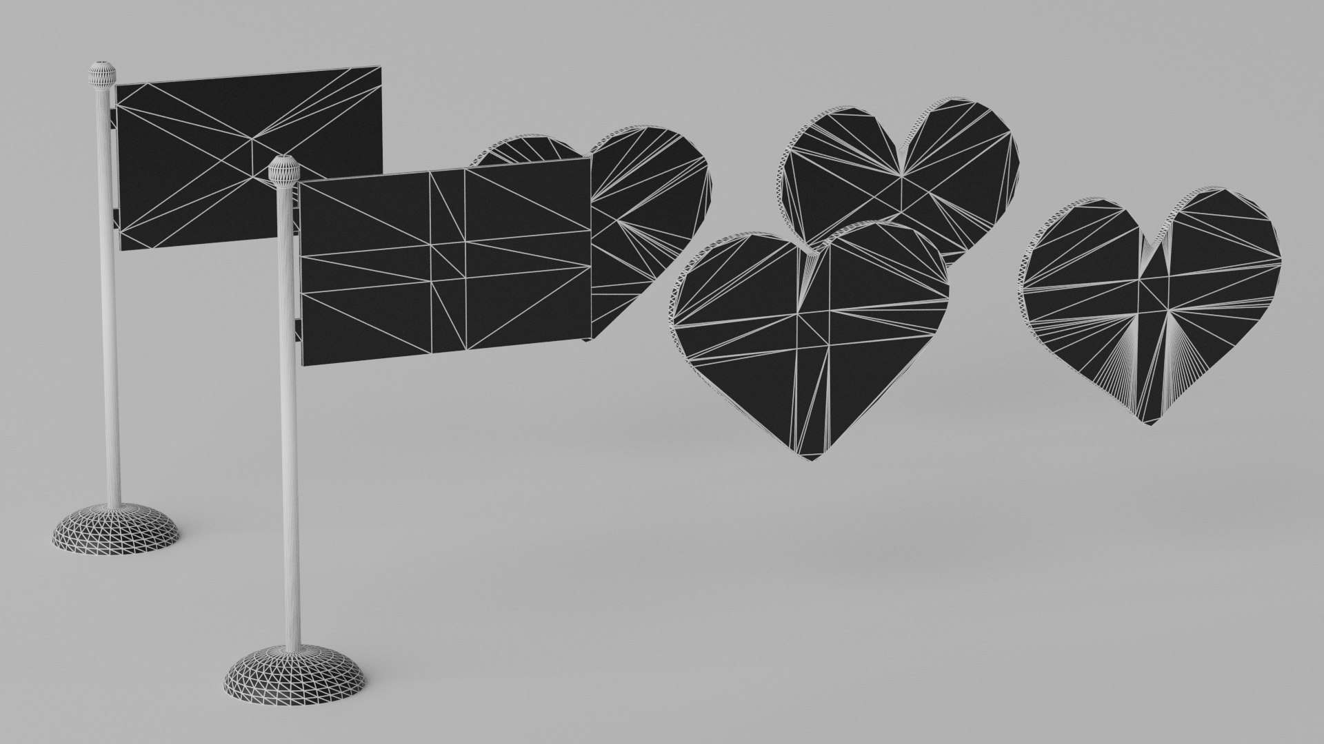 Heart Shaped England And Scotland Flag Model - TurboSquid 2084662