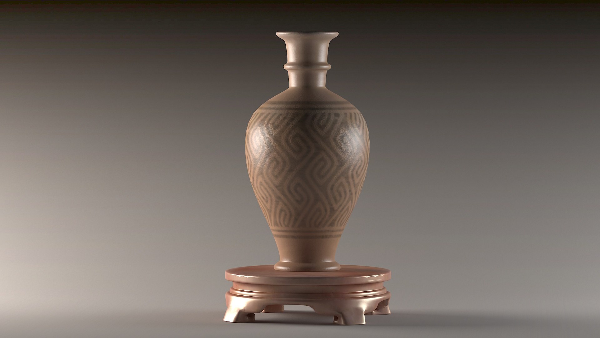 3D Ceramic Pot statue Buddhist asia asian gold culture Shakya ...