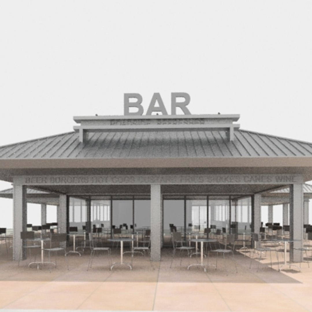 3d Model Bar Outdoors
