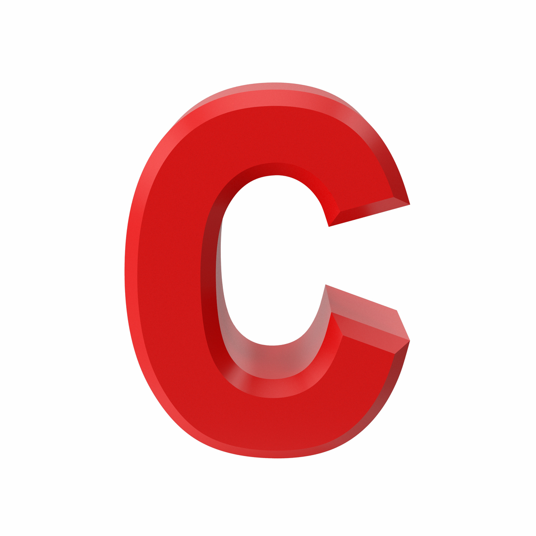 3D Red Letter C - TurboSquid 2271668