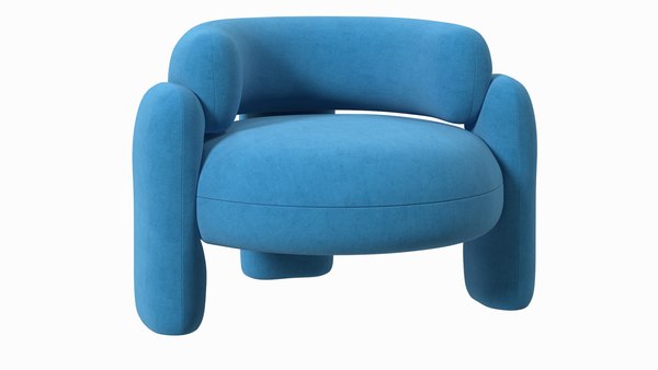 modelo 3d Blue Rounded Silhouette Armchair - TurboSquid 2088637