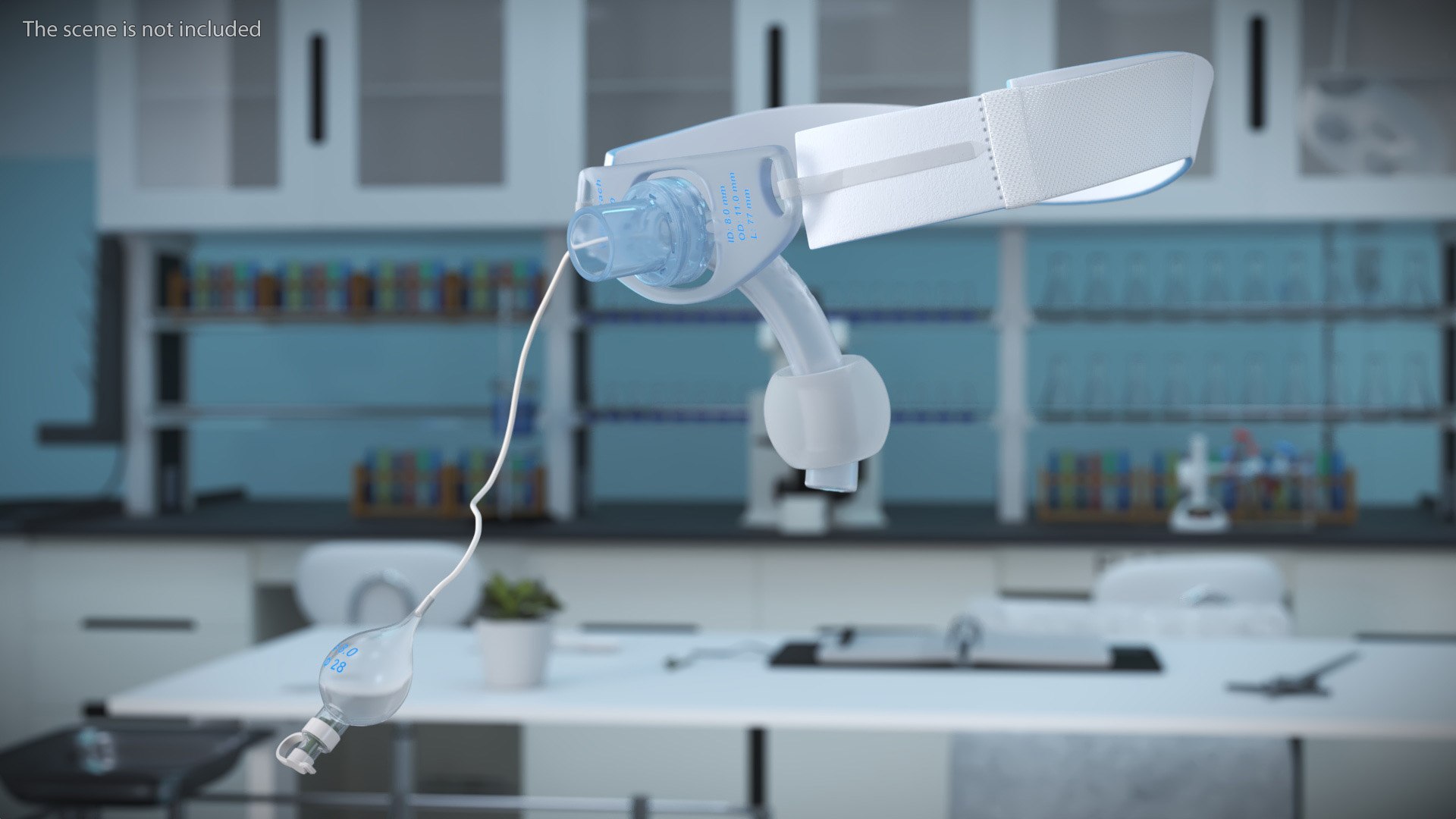 3D Cuffed Tracheostomy Tube With Neck Strap - TurboSquid 2405892