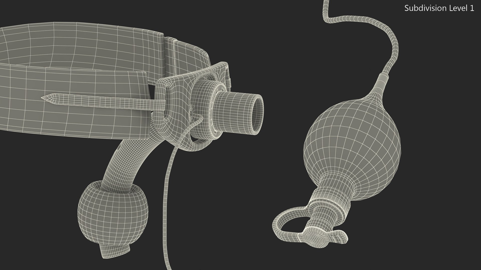 3D Cuffed Tracheostomy Tube With Neck Strap - TurboSquid 2405892