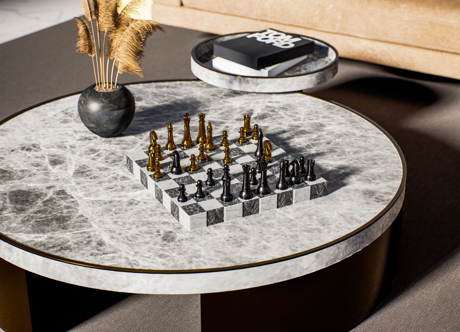 3D Luxury Marble Chess Set Model - TurboSquid 2021041