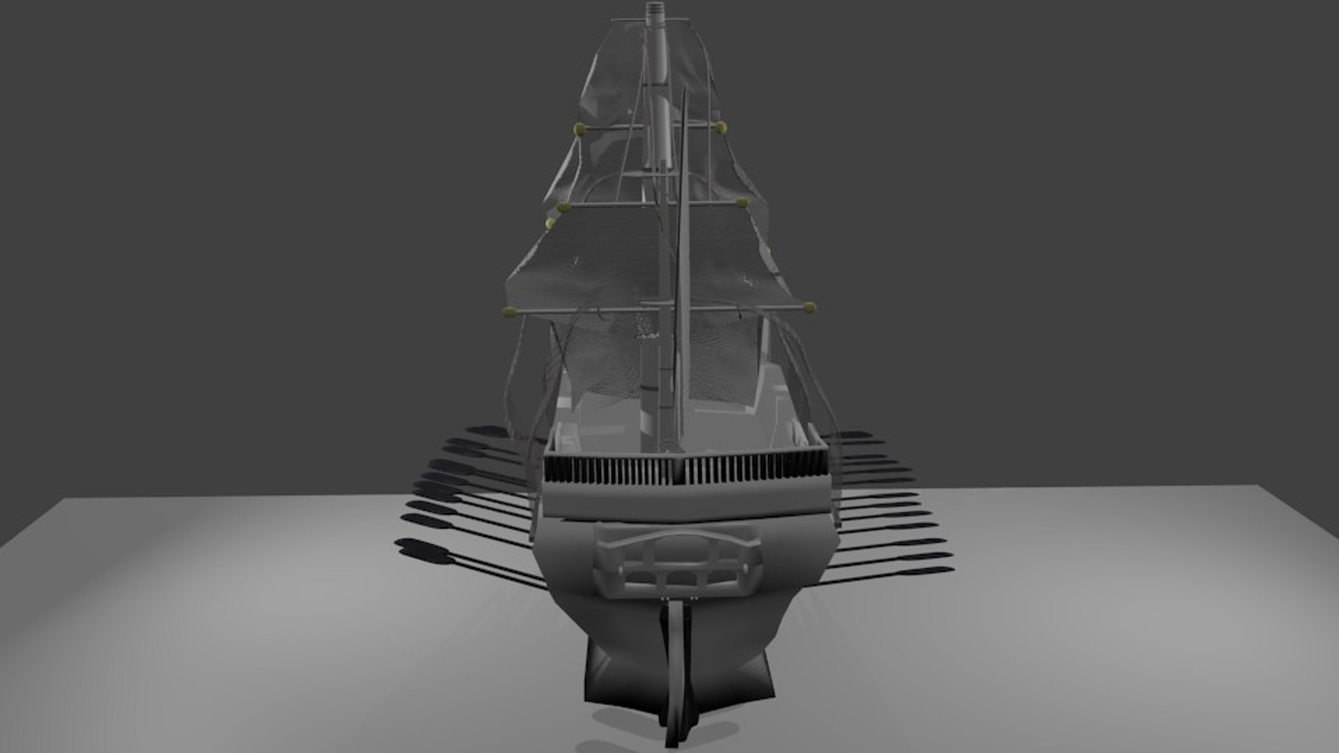 1700s Pirate Ship 3d Model
