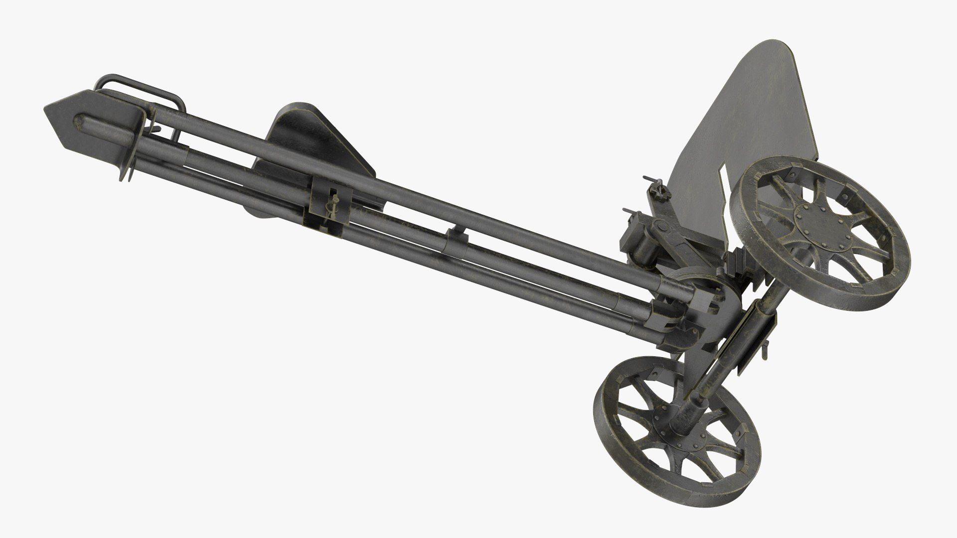 3D DShK Wheeled Mount With Armor Shield Dark Green Model - TurboSquid ...