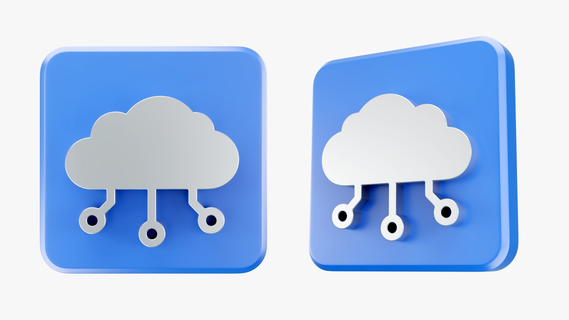 Digital Cloud Icon 3D Model - TurboSquid 1806564