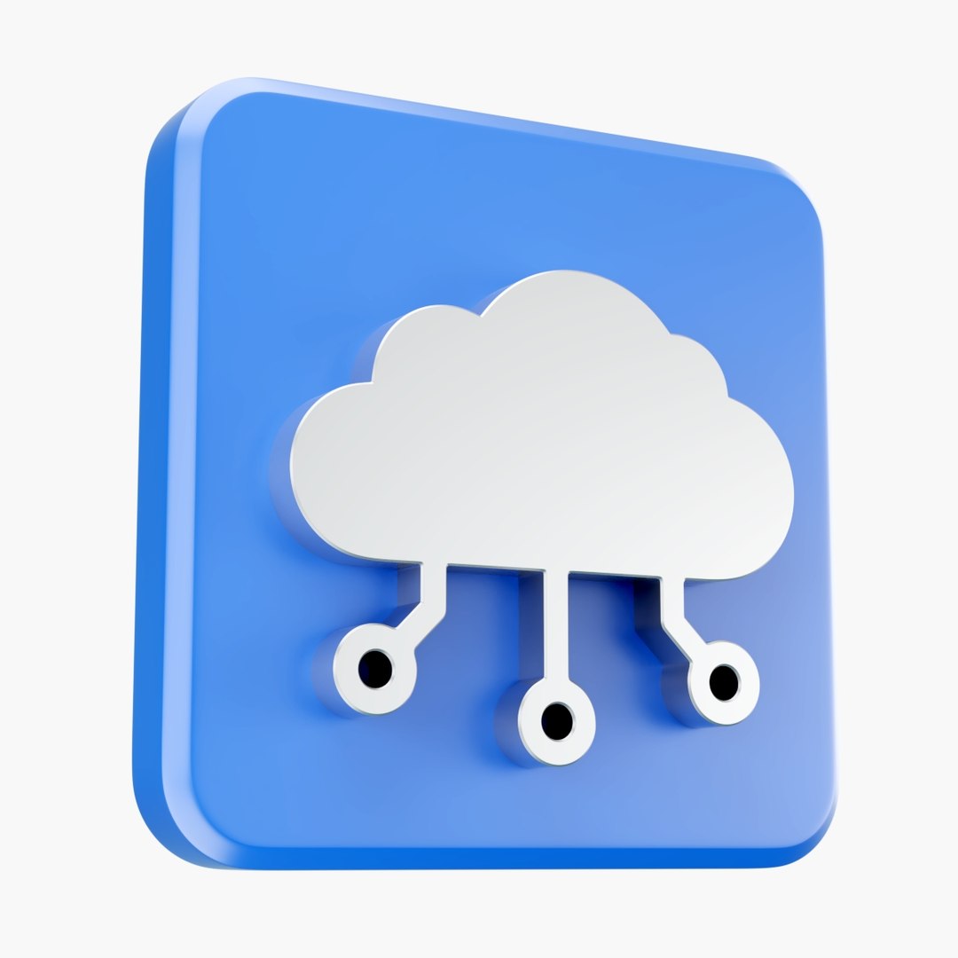 Digital Cloud Icon 3D model - TurboSquid 1806564