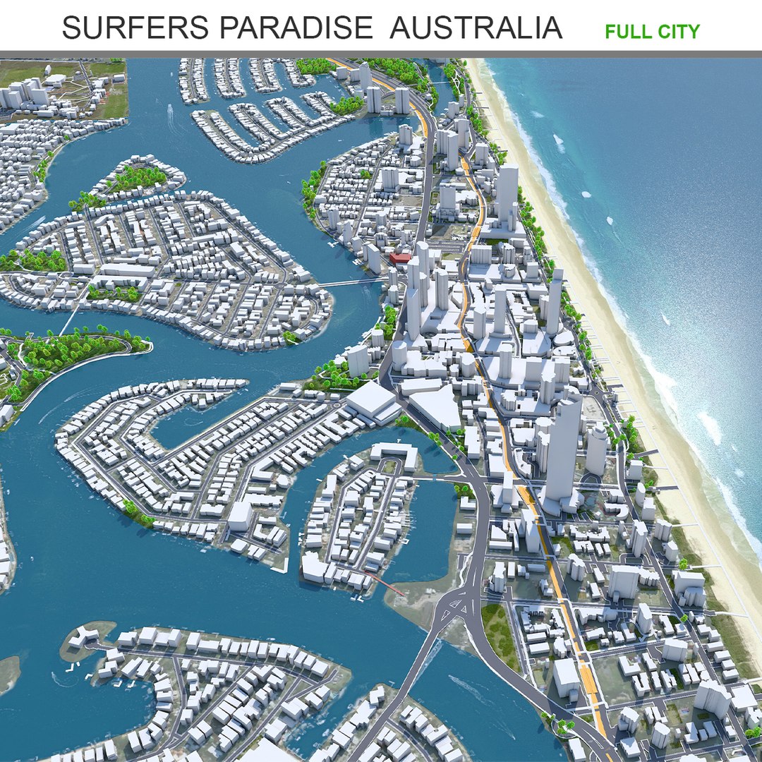 3D Surfers Paradise Queensland Australia - TurboSquid 2042538