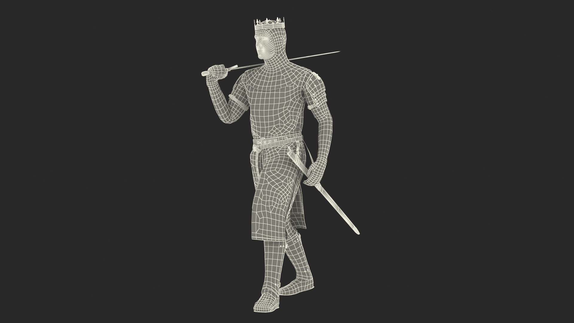 3D Crusader Knight King Walking Model - TurboSquid 1509486