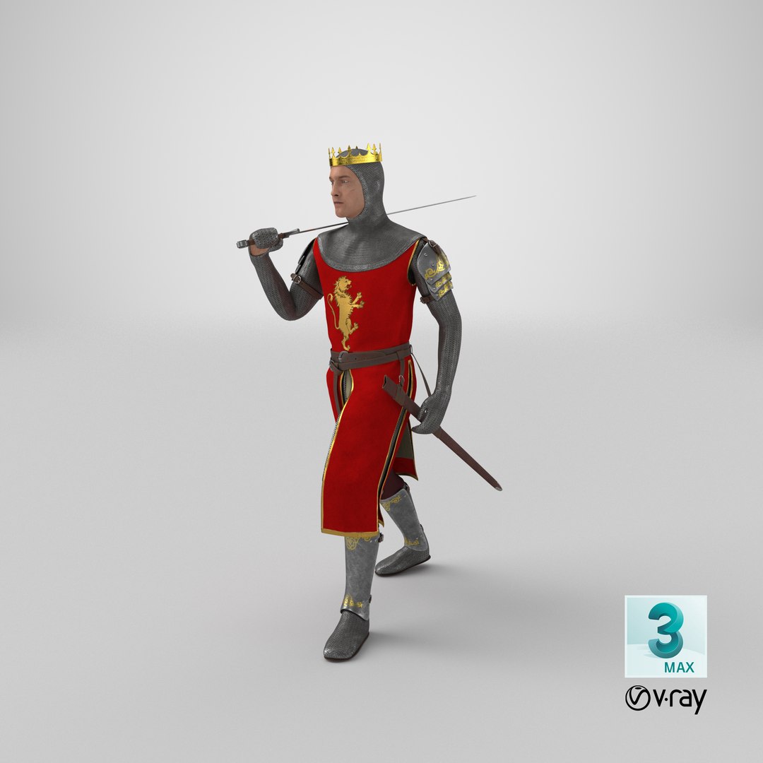 3D crusader knight king walking model - TurboSquid 1509486