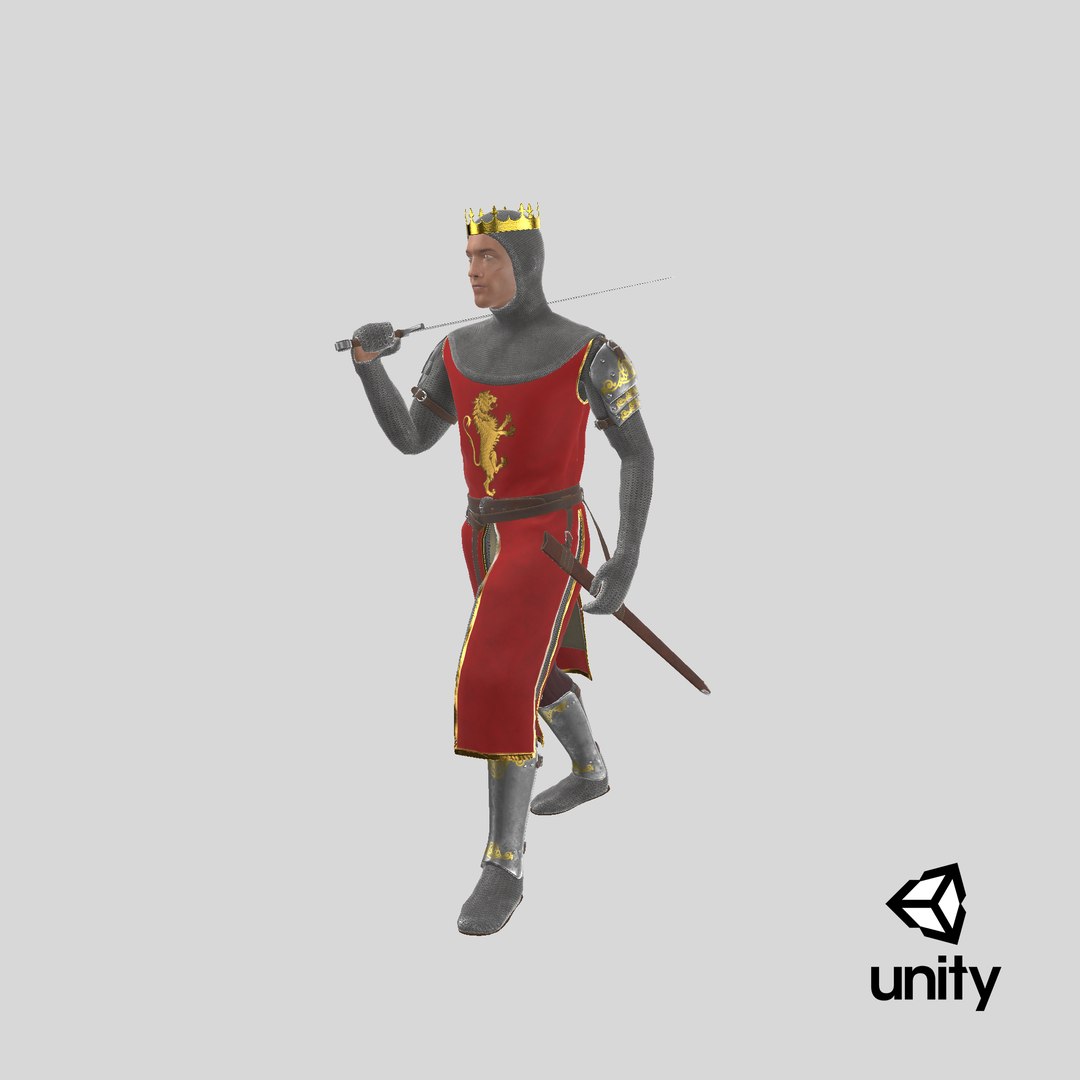 3D crusader knight king walking model - TurboSquid 1509486