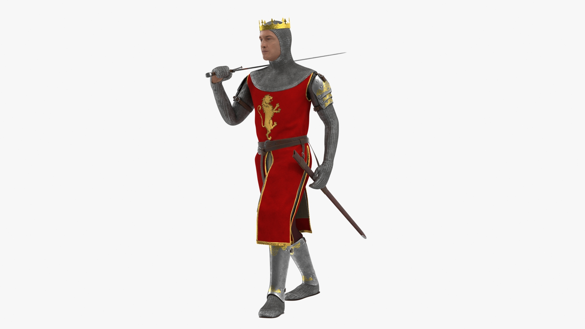 3D Crusader Knight King Walking Model - TurboSquid 1509486
